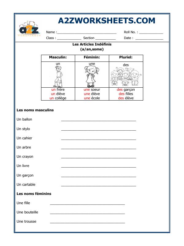 Grade 4 French Grammar Worksheets Grammar Worksheets Grade 1