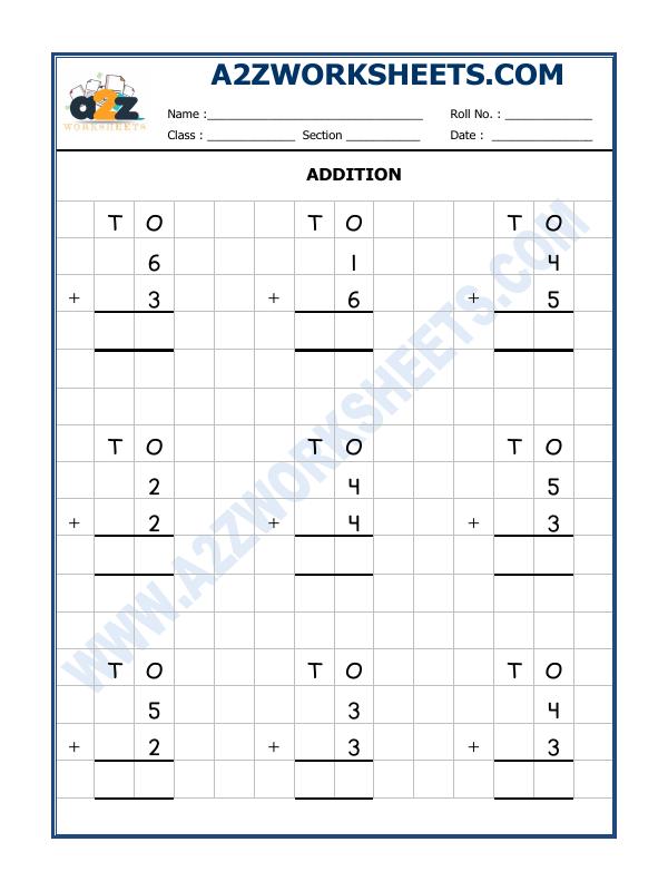 A2Zworksheets:Worksheet of Addition Worksheet - 01-Addition-Maths