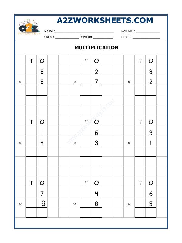 A2Zworksheets:Worksheet of Multiplication Worksheet-03-Multiplication-Maths
