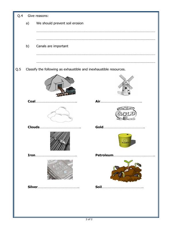 Water Resources Worksheet