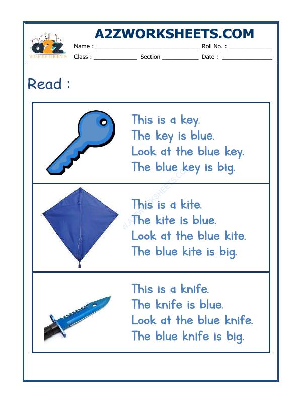 A2Zworksheets:Worksheet of English Reading Practice-03-Reading-English