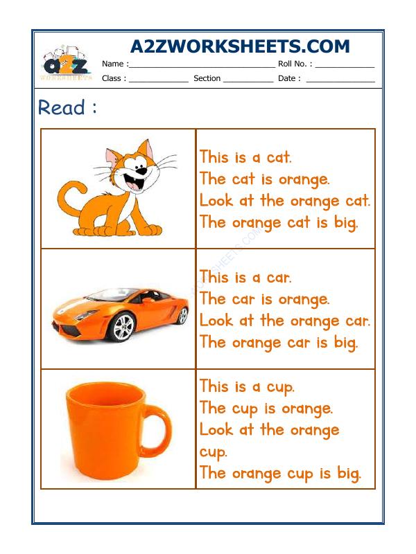 A2Zworksheets:Worksheet of English Reading Practice-07-Reading-English