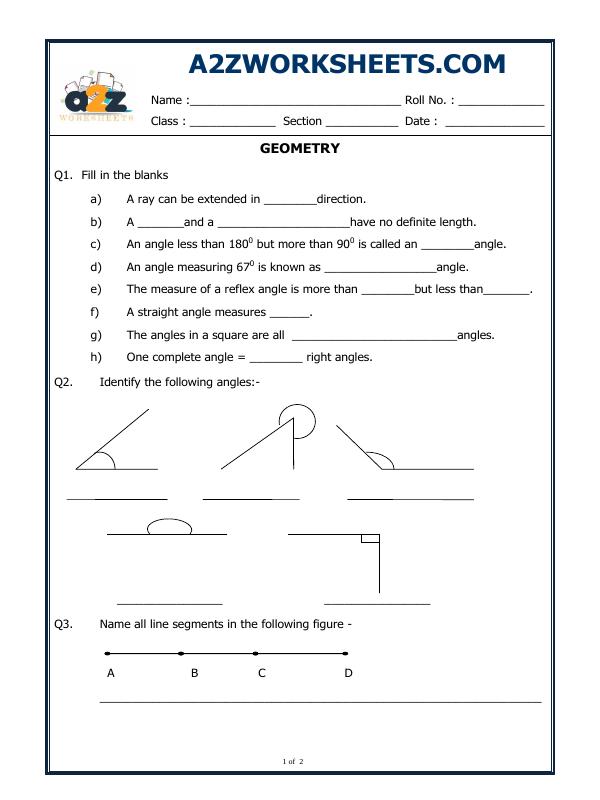 A2Zworksheets:Worksheet of Geometry-Geometry-Maths
