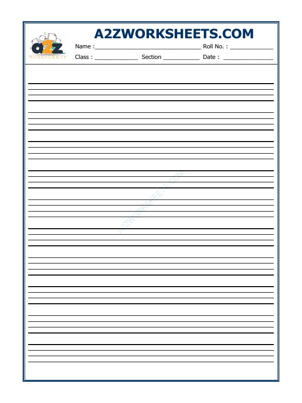 A2Zworksheets:Worksheet of English Practice Page-Writing-English
