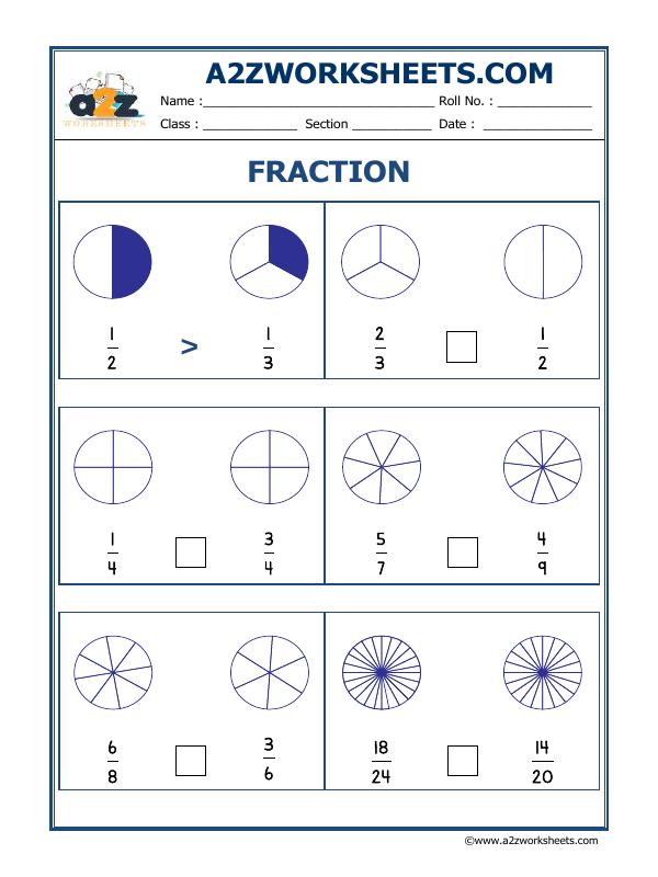 A2Zworksheets:Worksheet of Fun With Fractions-10-Fractions-Maths