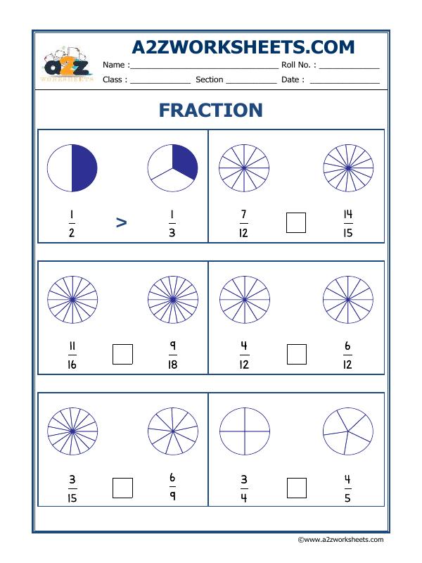 A2Zworksheets:Worksheet of Fun With Fractions-17-Fractions-Maths
