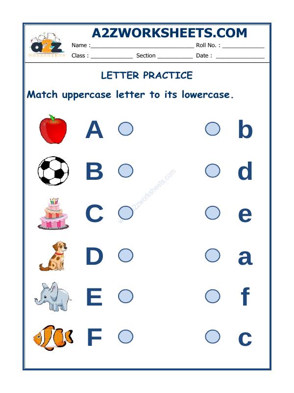 A2Zworksheets:Worksheet of Match The Letter With The Picture-11 ...
