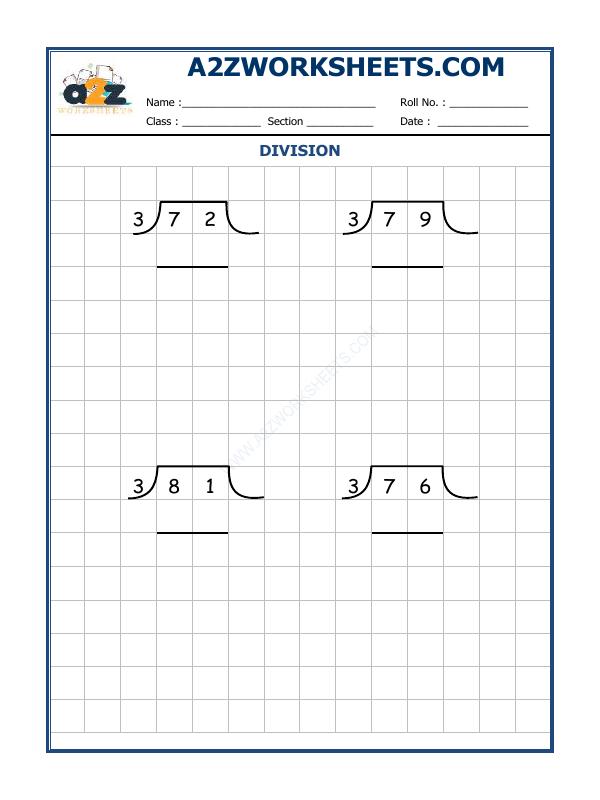 A2Zworksheets:Worksheet of Division By 3 - 11-Division-Maths
