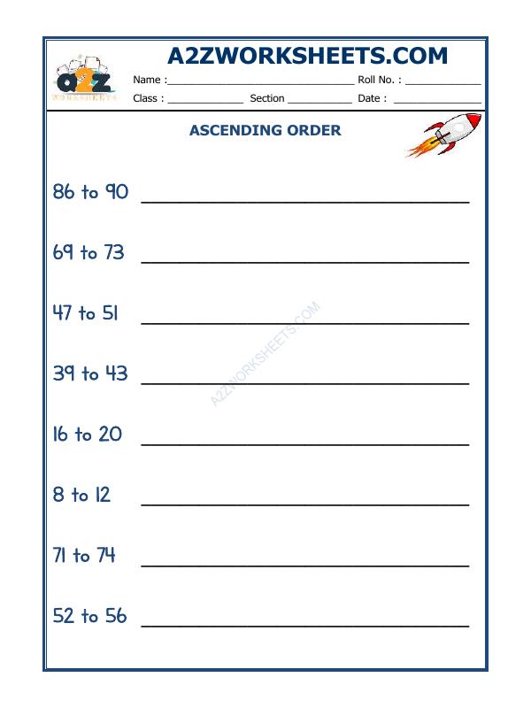 A2Zworksheets Worksheet Of Ascending Order 07 Numbers Maths a2zworksheets-worksheet-of-ascending-order-07-numbers-maths