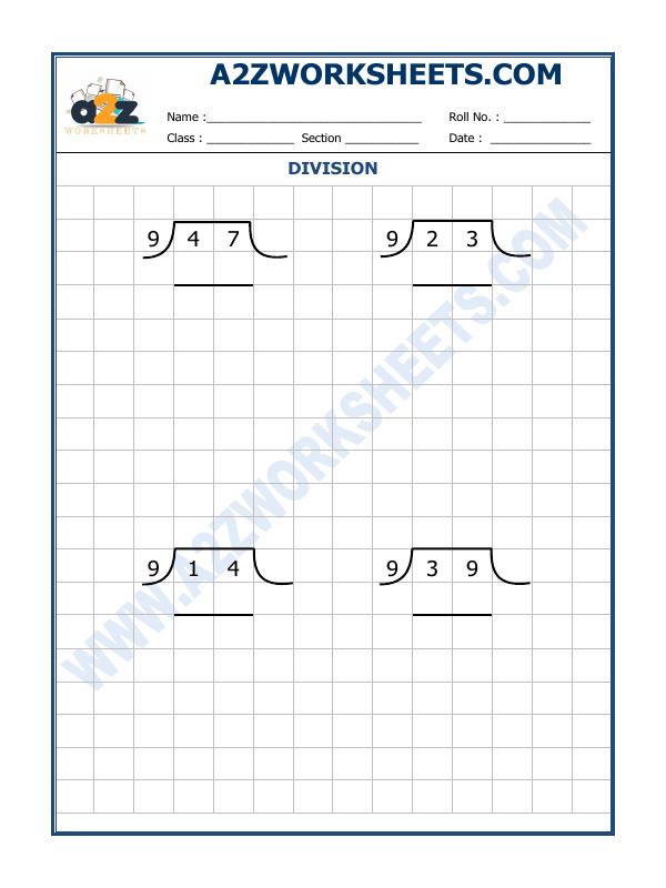 A2Zworksheets:Worksheet of Division By 9-4-Division-Maths