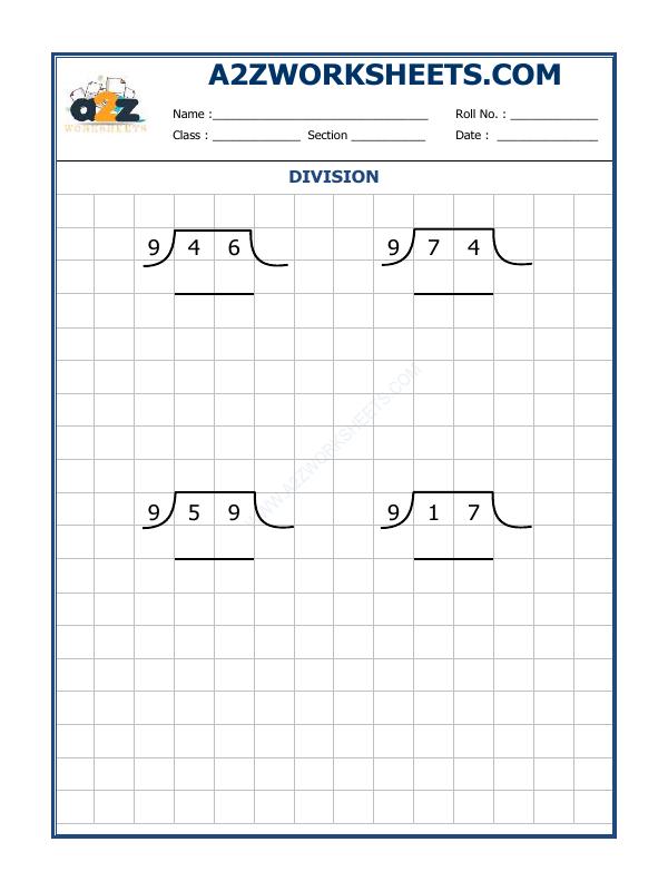 A2Zworksheets:Worksheet of Division By 9 - 14-Division-Maths