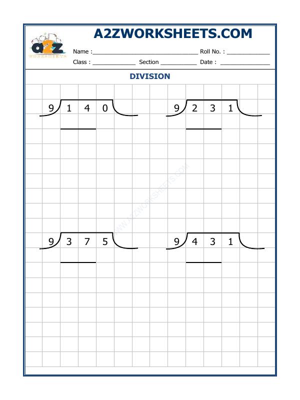 A2Zworksheets:Worksheet of Division By 9 - 84-Division-Maths