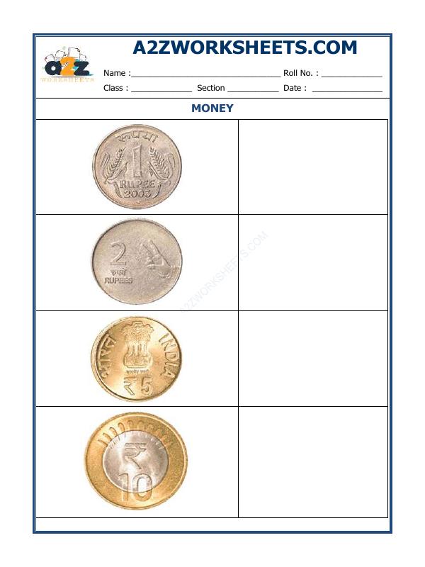 A2Zworksheets:Worksheet of Money-03-Money-Maths