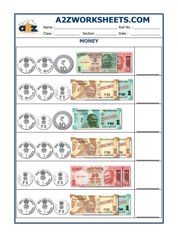 A2Zworksheets:Worksheet of Money-08-Money-Maths