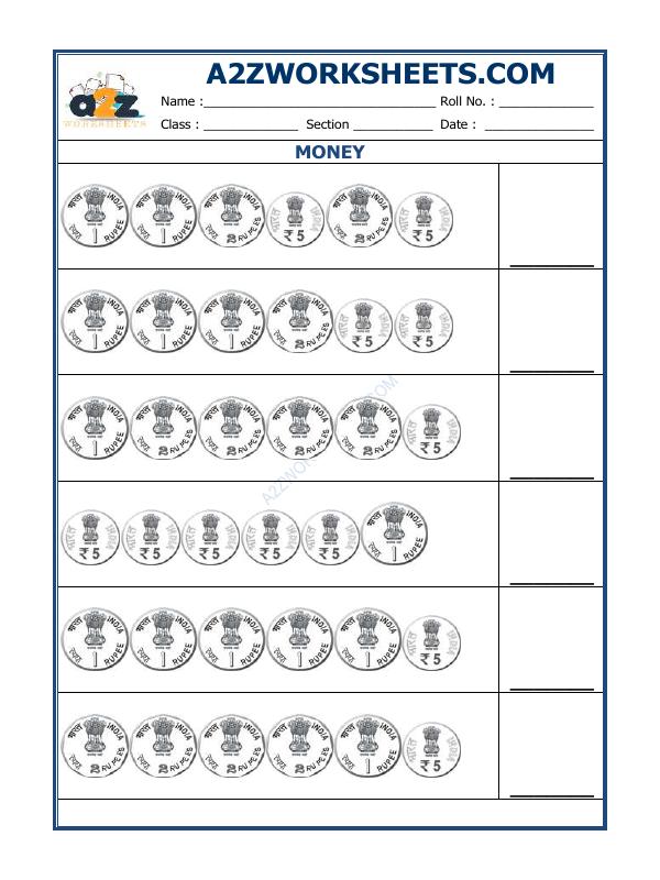 A2Zworksheets:Worksheet of Money-11-Money-Maths