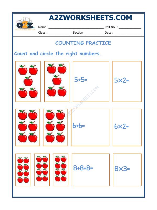 A2Zworksheets:Worksheet of Add And Multiply (Repeated Addition) - 03 ...