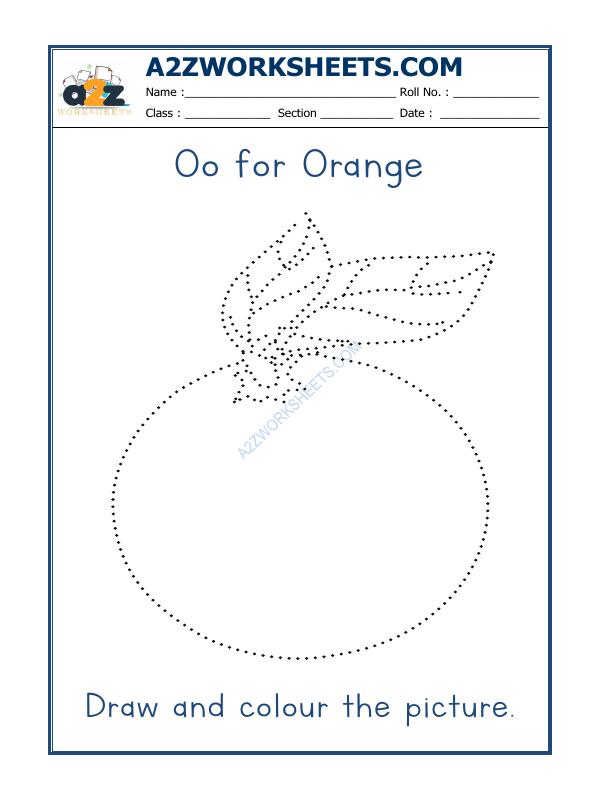 A2Zworksheets:Worksheet of O For Orange Colouring Sheets-Recognition ...