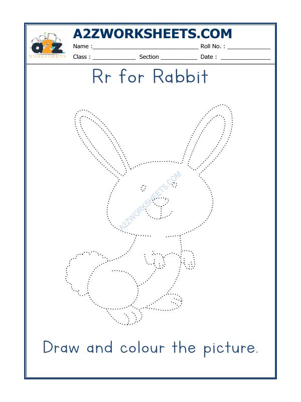 A2Zworksheets:Worksheet of R For Rabbit Colouring Sheets-Recognition ...