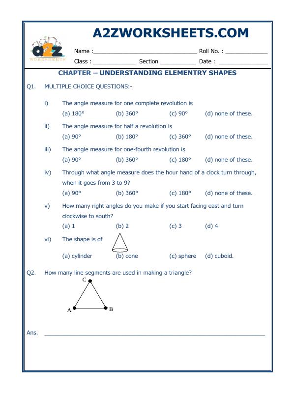 A2Zworksheets:Worksheet of Understanding Elementary Shapes-03-Geometry ...