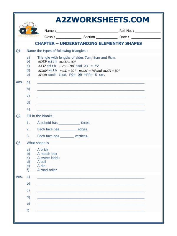 A2Zworksheets:Worksheet of Understanding Elementary Shapes-04-Geometry ...