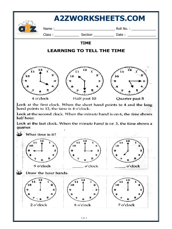 A2Zworksheets:Worksheet of Time-Measurement-Maths
