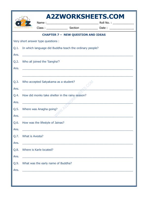 A2Zworksheets:Worksheet of New Question And Ideas-02-Our History and ...