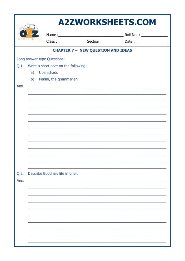 A2Zworksheets:Worksheet of New Question And Ideas-13-Our History and ...