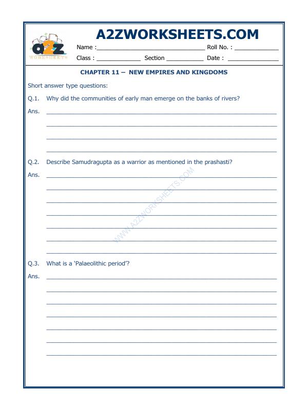 A2Zworksheets:Worksheet of New Empires And Kingdoms-12-Our History and ...