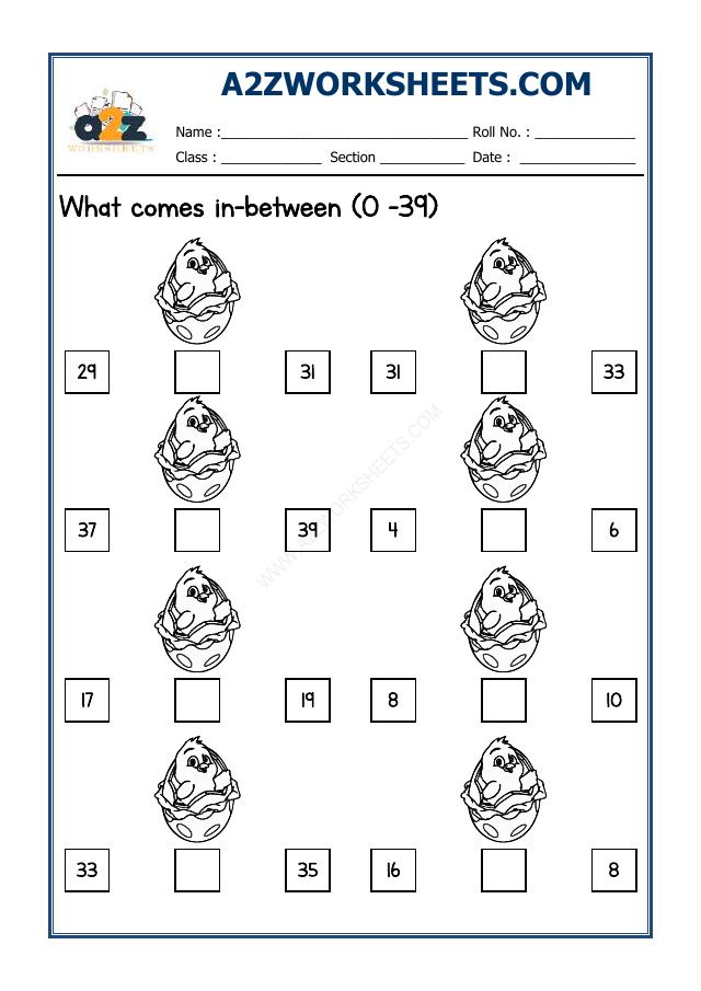 A2Zworksheets:Worksheet of What Comes In-Between-02-Numbers-Maths