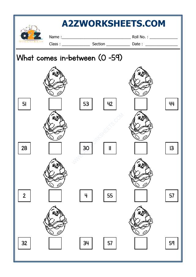 A2Zworksheets:Worksheet of What Comes In-Between-04-Numbers-Maths