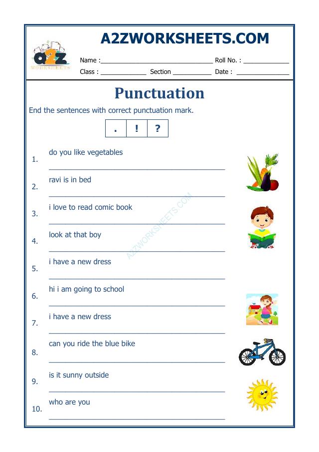 A2Zworksheets:Worksheet of English Punctuation Worksheet-04-Grammar-English