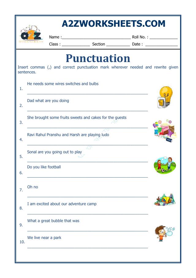 A2Zworksheets:Worksheet of English Punctuation Worksheet-05-Grammar-English