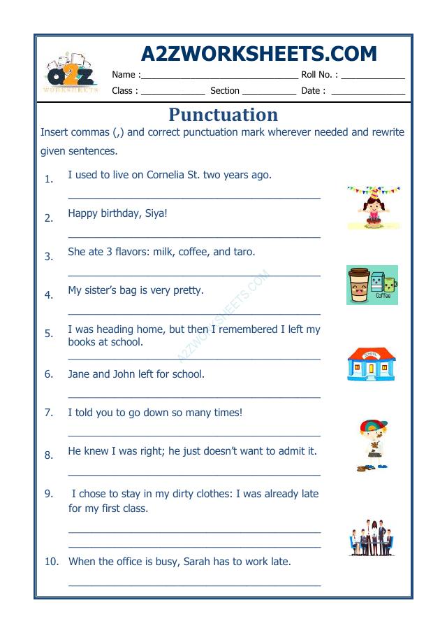 A2Zworksheets:Worksheet of English Punctuation Worksheet-02-Grammar-English