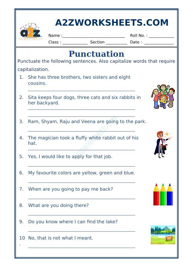 A2Zworksheets:Worksheet of English Punctuation Worksheet-05-Grammar-English