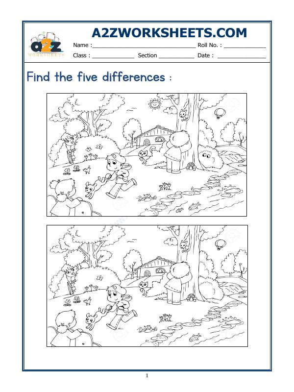 A2Zworksheets:Worksheet of Find The Difference-02-Logical Reasoning-General Awareness