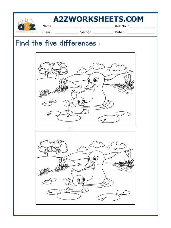 A2Zworksheets:Worksheet of Find The Difference-09-Logical Reasoning ...