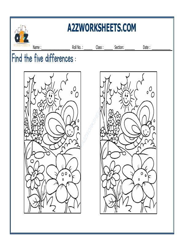 A2Zworksheets:Worksheet of Find The Difference-10-Logical Reasoning-General Awareness