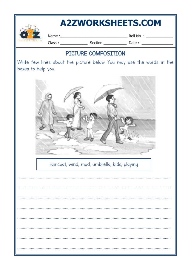 A2Zworksheets:Worksheet of Picture Composition-07-Writing-English