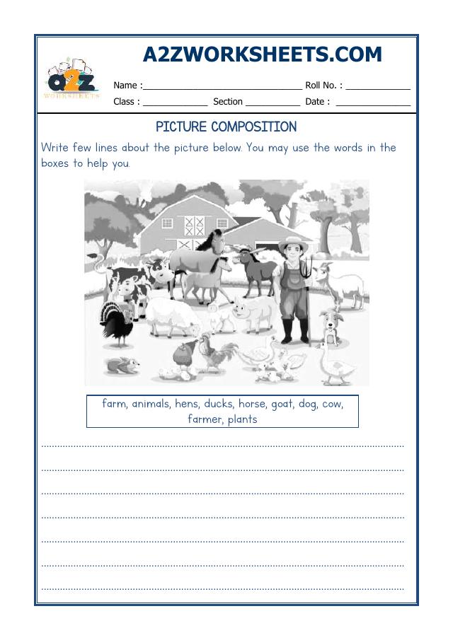 A2Zworksheets:Worksheet of Picture Composition-09-Writing-English