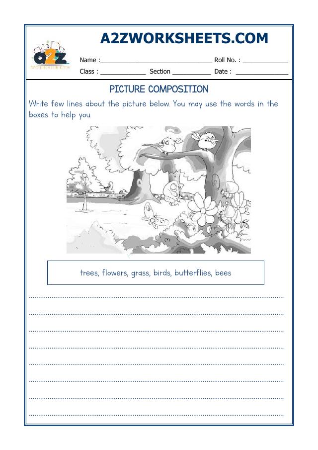 A2Zworksheets:Worksheet of Picture Composition-11-Writing-English