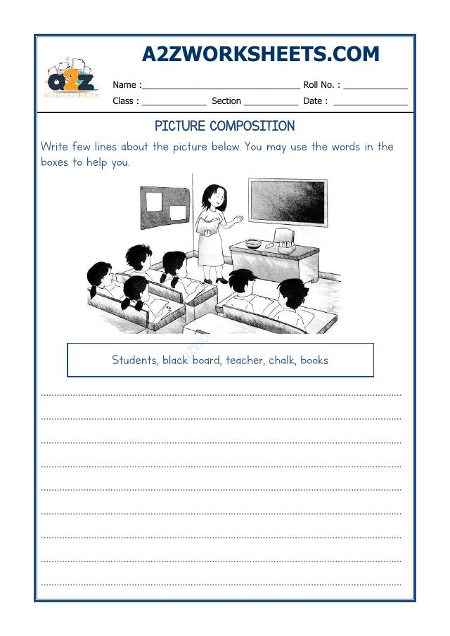 A2Zworksheets:Worksheet of Picture Composition-12-Writing-English