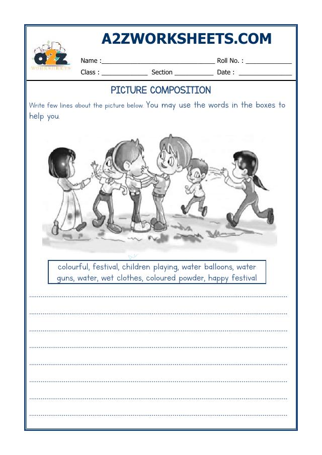 A2Zworksheets:Worksheet of Picture Composition-13-Writing-English