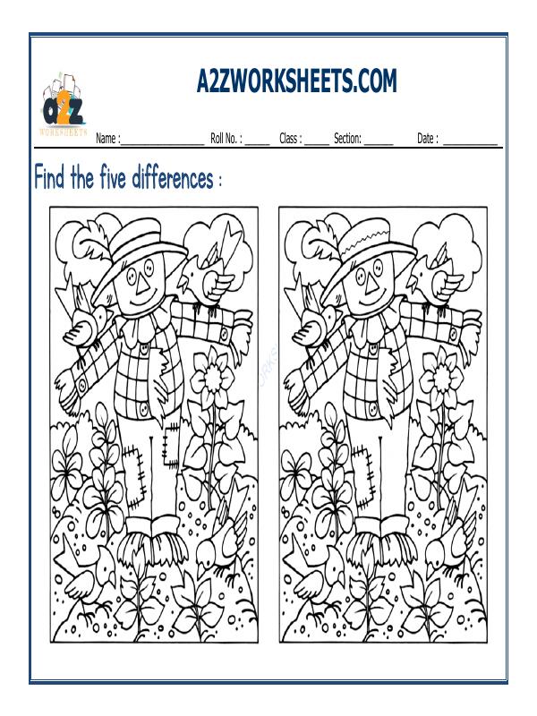 A2Zworksheets:Worksheet of Find The Difference-01-Logical Reasoning ...