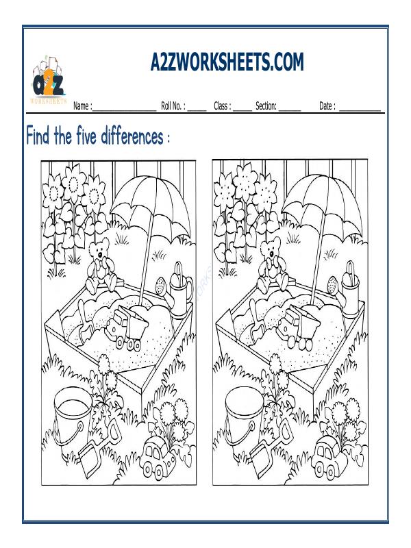 A2Zworksheets:Worksheet of Find The Difference-02-Logical Reasoning-General Awareness