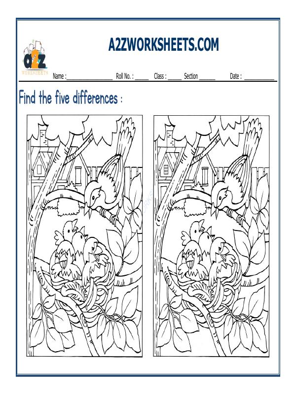 A2Zworksheets:Worksheet of Find The Difference-05-Logical Reasoning-General Awareness