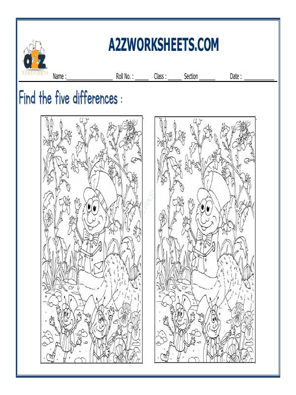 A2Zworksheets:Worksheet of Find The Difference-10-Logical Reasoning-General Awareness