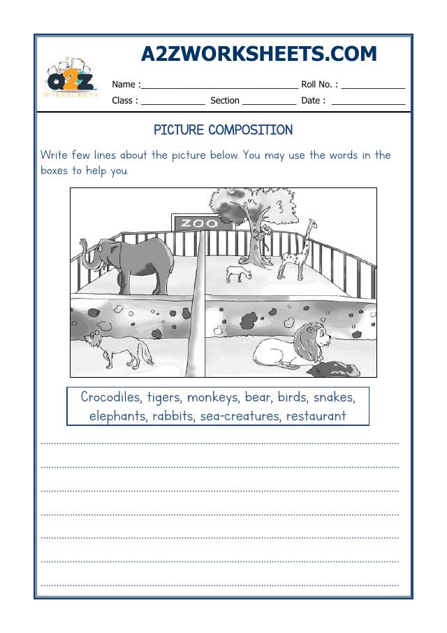 A2Zworksheets:Worksheet of Picture Composition-02-Writing-English