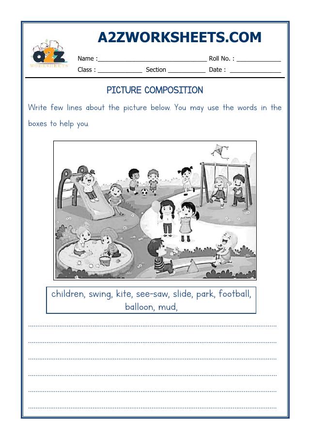 A2Zworksheets:Worksheet of Picture Composition-05-Writing-English