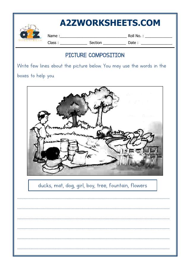 A2Zworksheets:Worksheet of Picture Composition-04-Writing-English