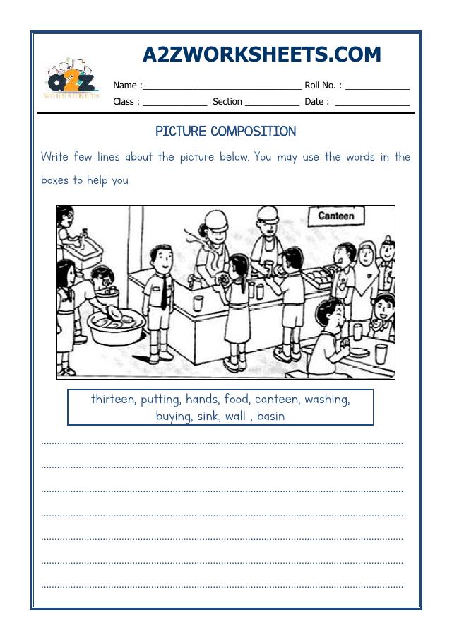 A2Zworksheets:Worksheet of Picture Composition-13-Writing-English